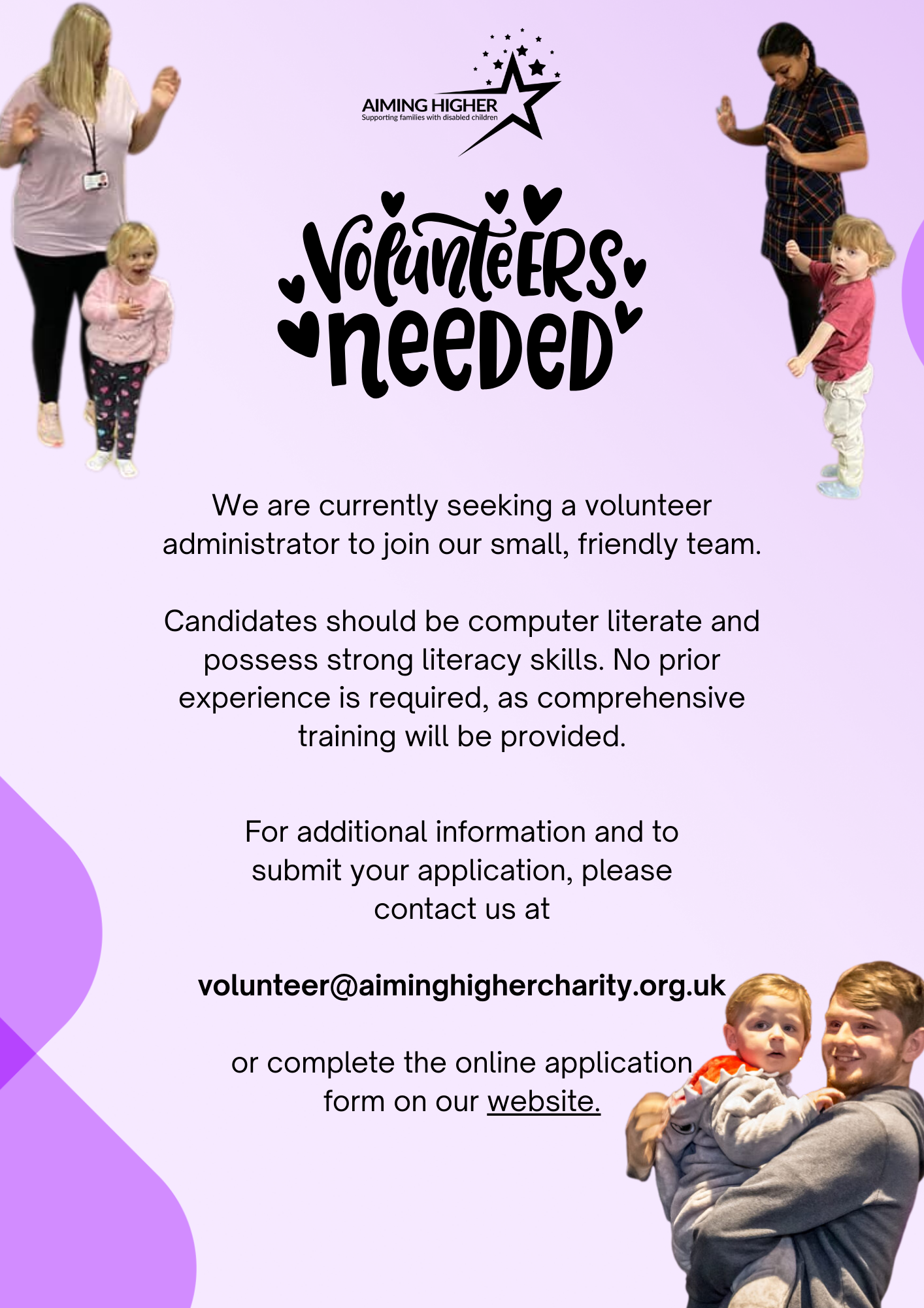 Volunteer – Administration Role | Aiming Higher